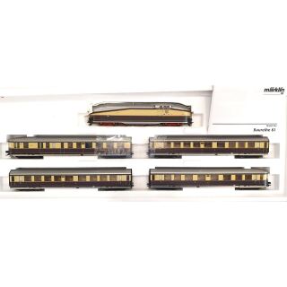 Märklin 26610 H0 Zugset BR 61 001 und 4 Wagen, mfx Sound AC, neuwerti ...