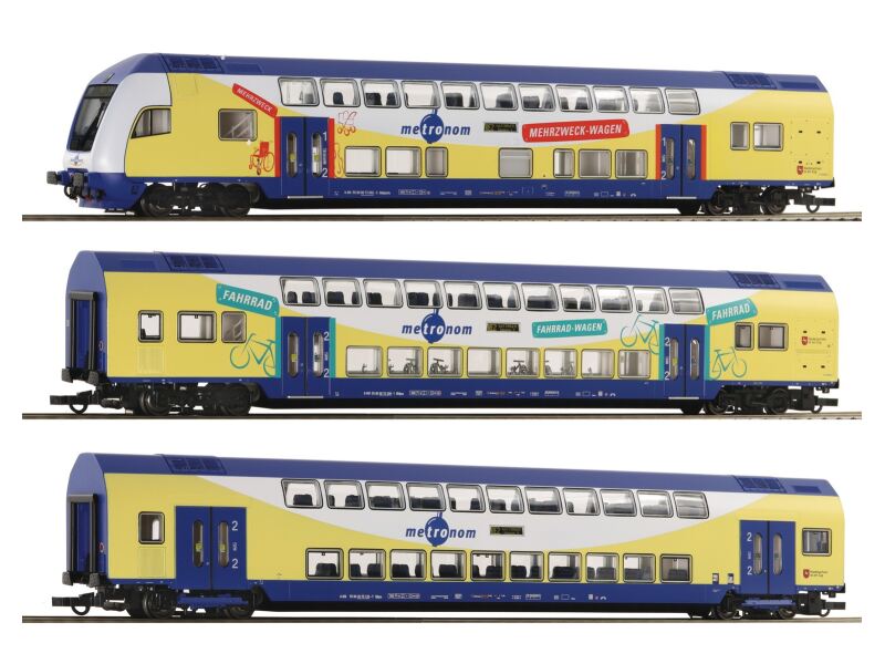 Roco H0 6210105 - 3-tlg. Set: Doppelstockwagen Digital (Metronom) - M ...