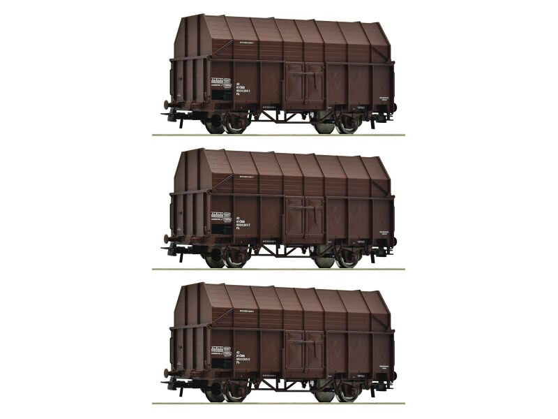 Roco H0 6600056 - 3-tlg. Set: Sägespänewagen (ÖBB) - Modelleisenbahn ...