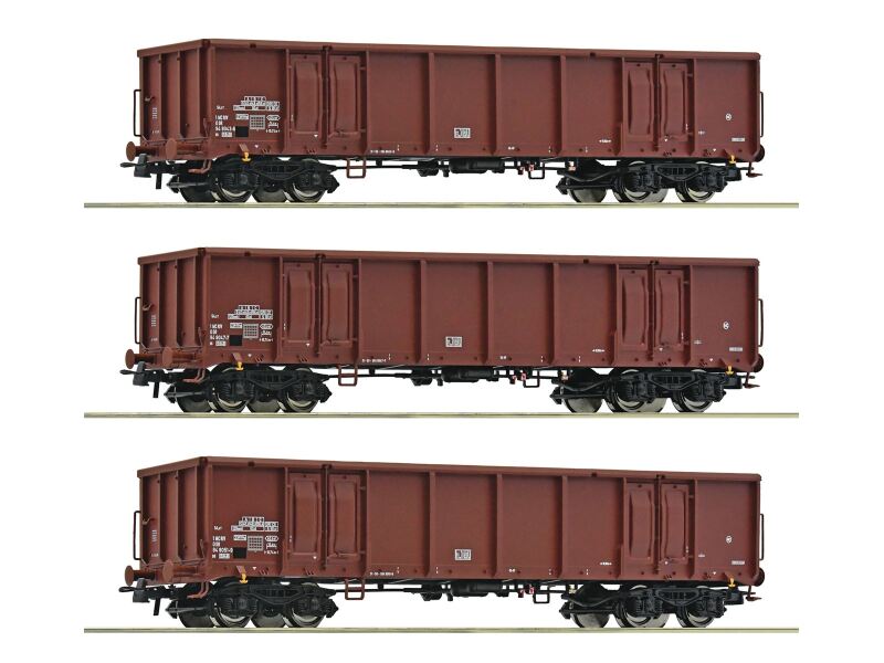 Roco H0 6600103 - 3-tlg. Set: Offene Güterwagen (DR) - Modelleisenbah ...